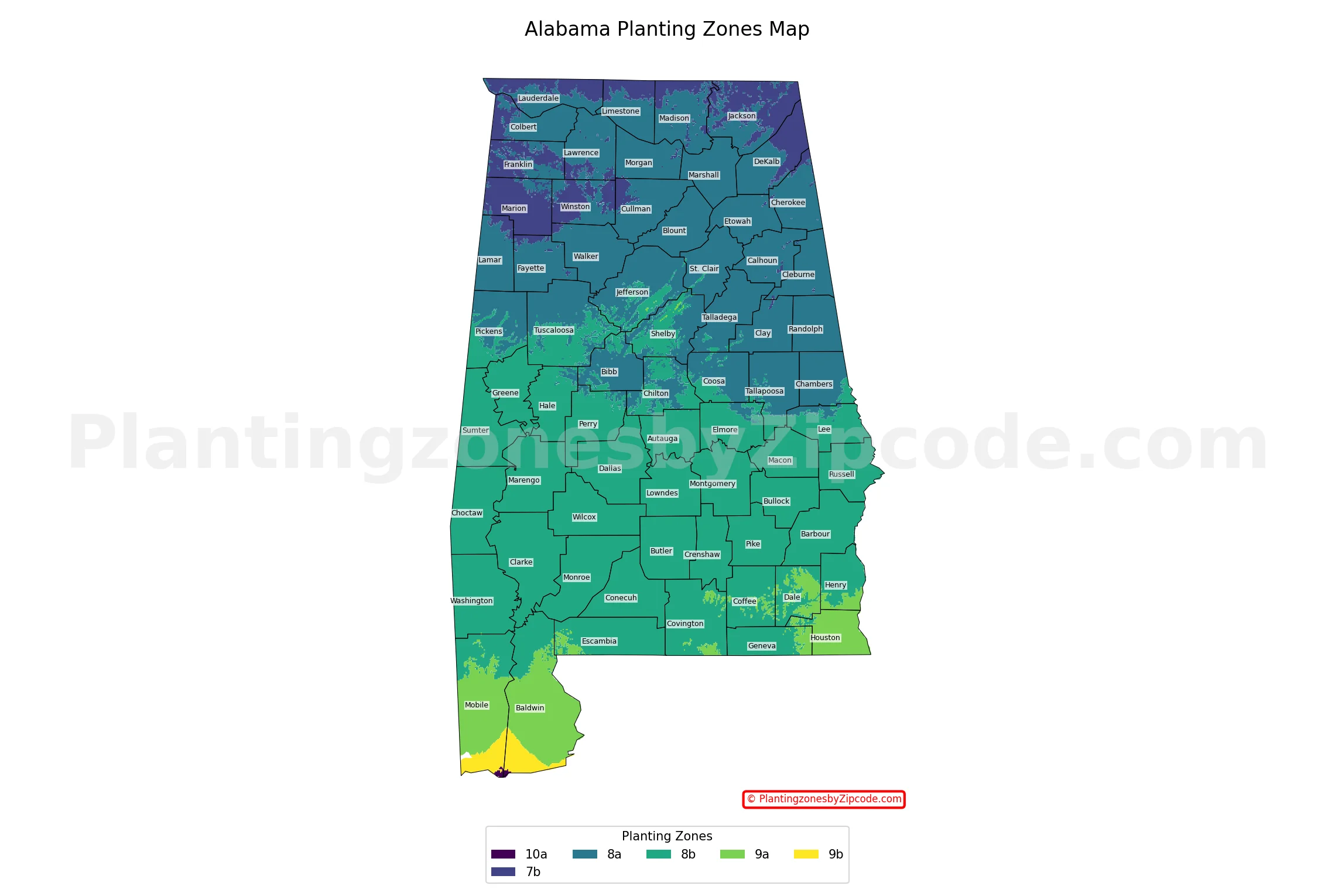Planting Zones In Alabama ZIP Code 36526 Daphne, Alabama Hardiness
