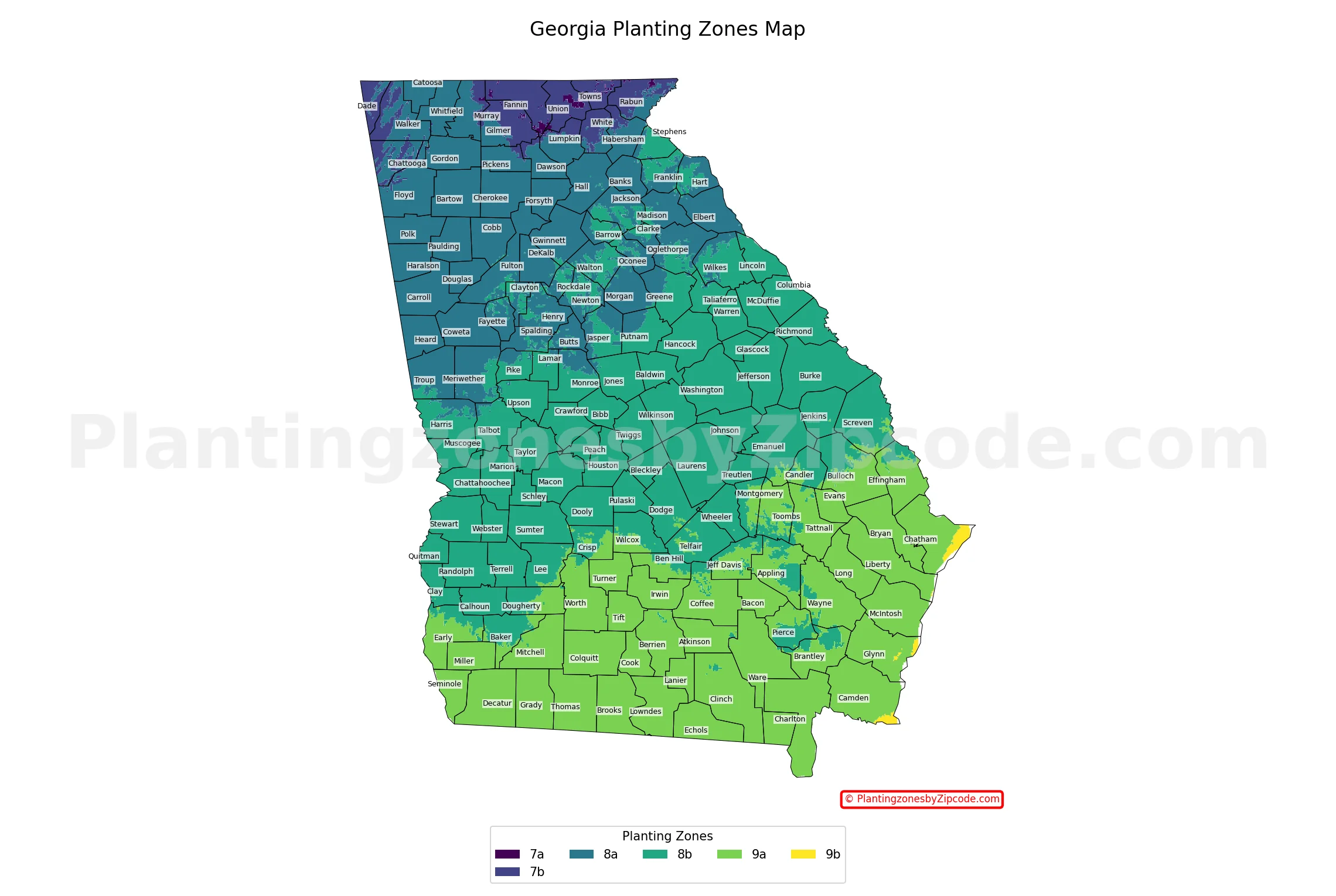 Georgia Planting Zone Map Apples USDA Planting Zones Gardening Zones