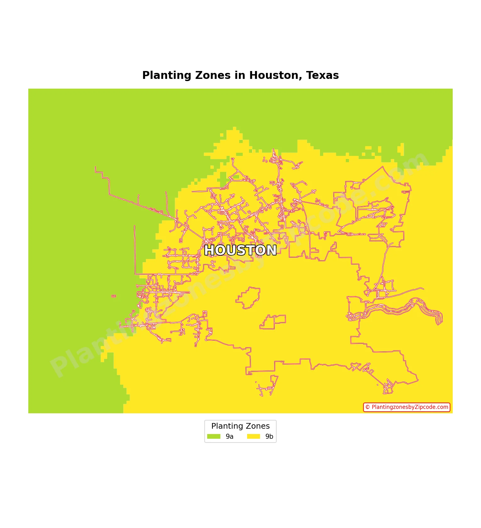 Houston planting zones with Map - plantingzonesbyzipcode
