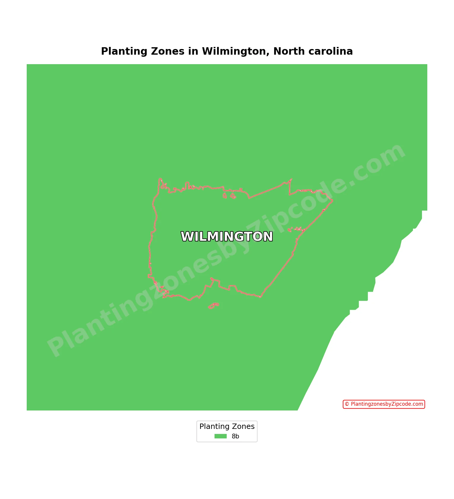 Planting zone in Wilmington, NC with Map - plantingzonesbyzipcode